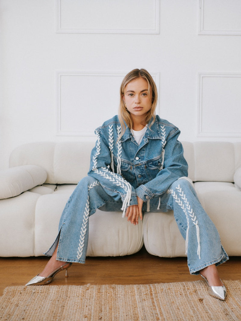 Women's Blue Denim Jacket | Upcycled & Sustainable | Fanfare