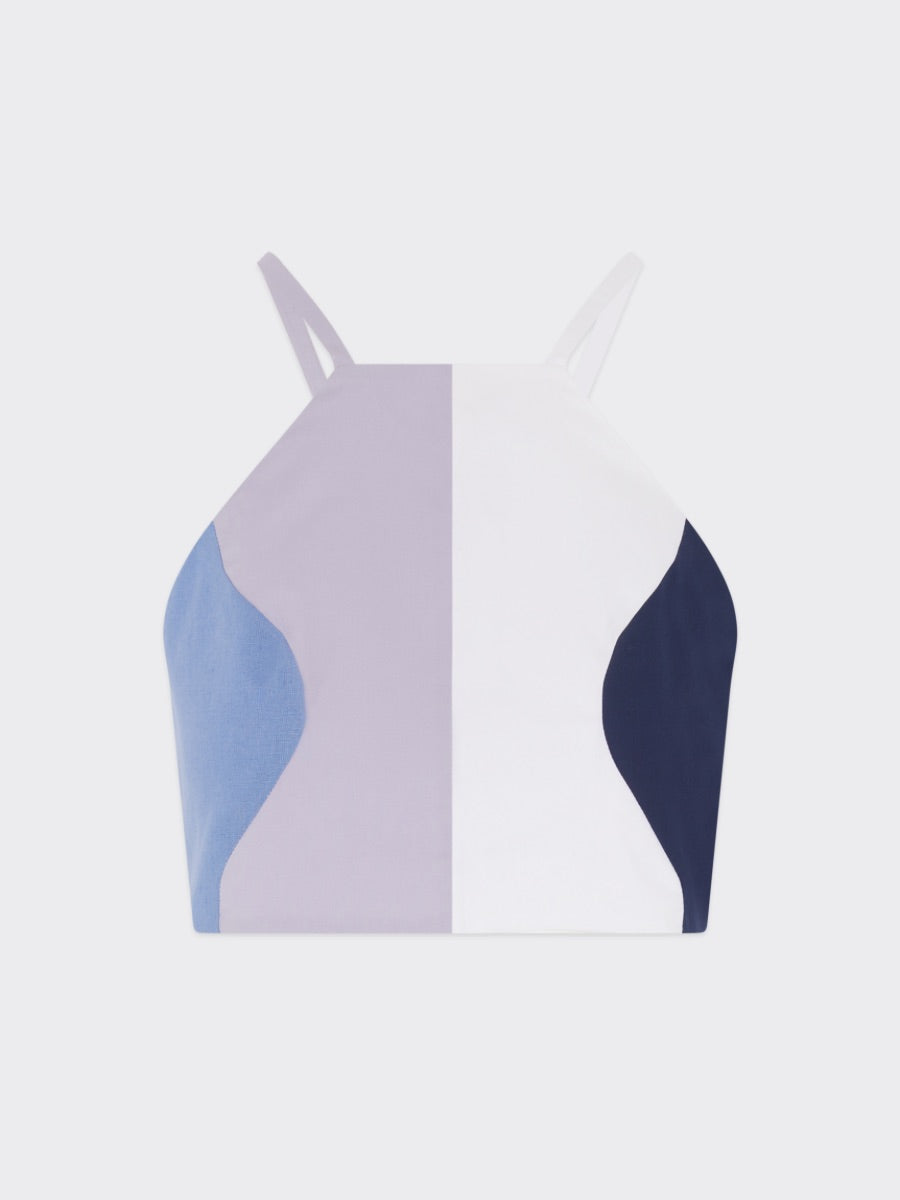 Ethically Made Monique Colour Block Swirl Strap Top | Fanfare Label